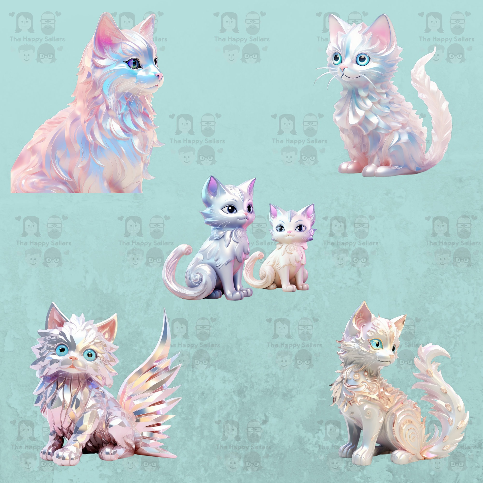20 Magical Cats Clipart Pack INSTANT DOWNLOAD 20 Enchanting Cat ...