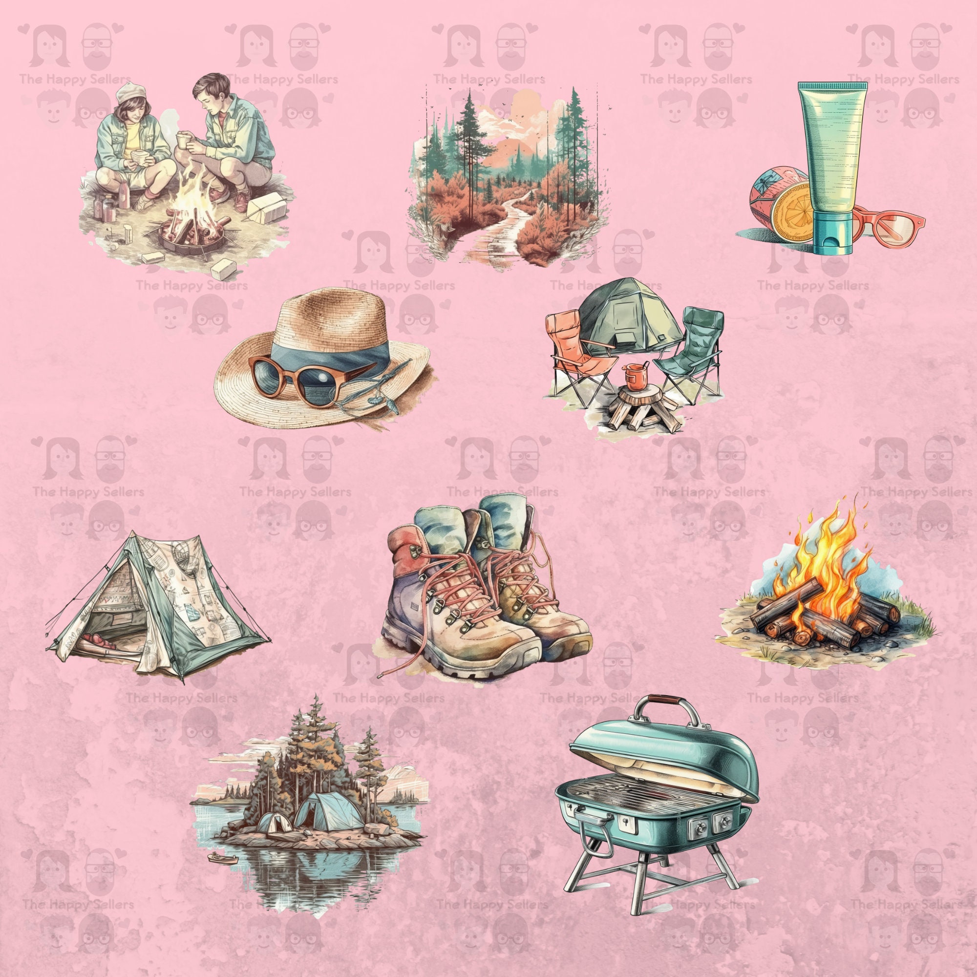 37 Gone Camping Clipart Pack INSTANT DOWNLOAD 37 Camping Illustrations ...