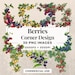30 Berries Corner Design Clipart Pack INSTANT DOWNLOAD 30 Delightful ...