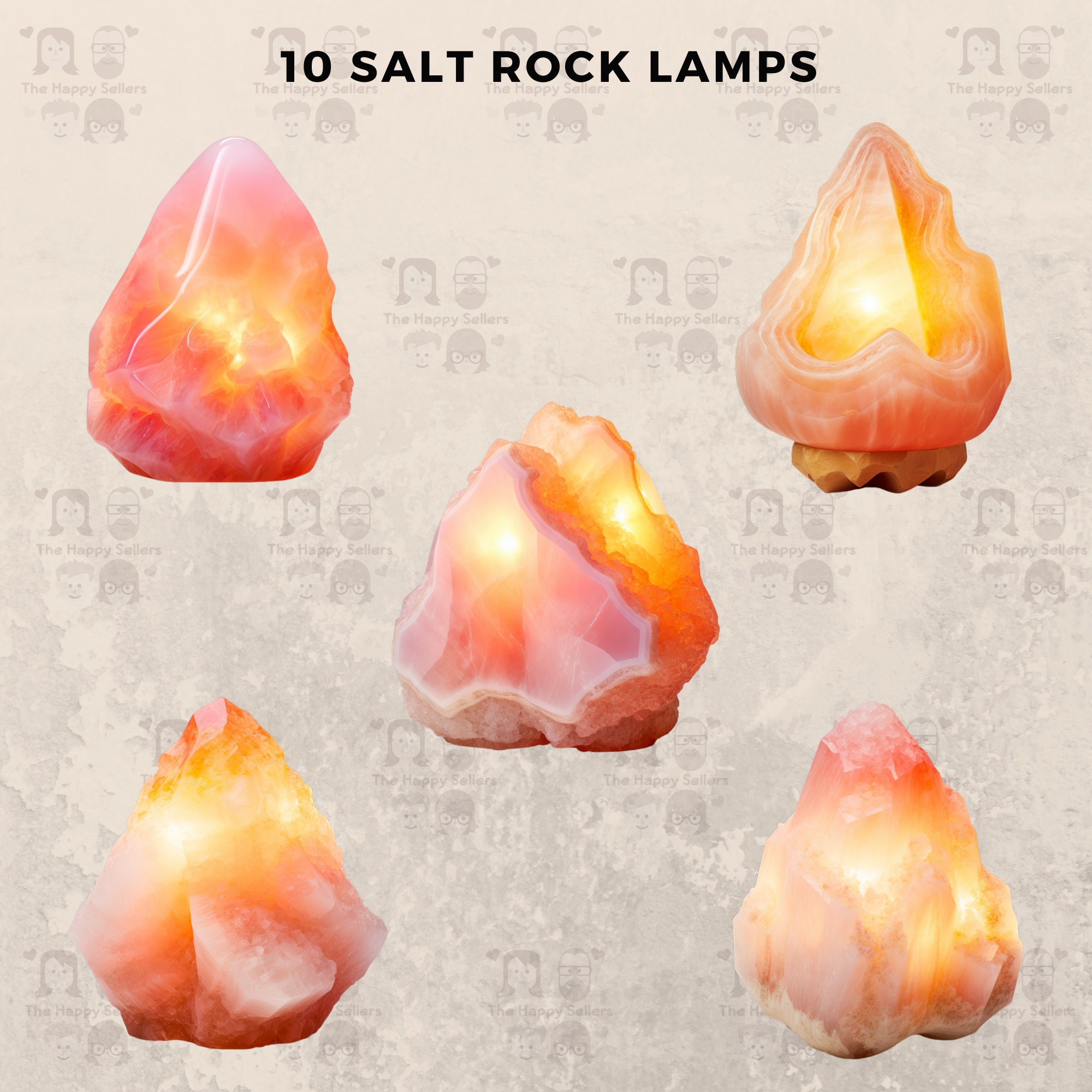 10 Salt Rock Lamps Clipart Pack INSTANT DOWNLOAD 10 Himalayan Salt Lamp ...
