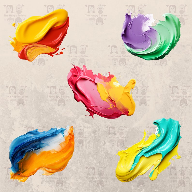 20 Color Smears Clipart Pack INSTANT DOWNLOAD 20 Vivid Color Smear ...