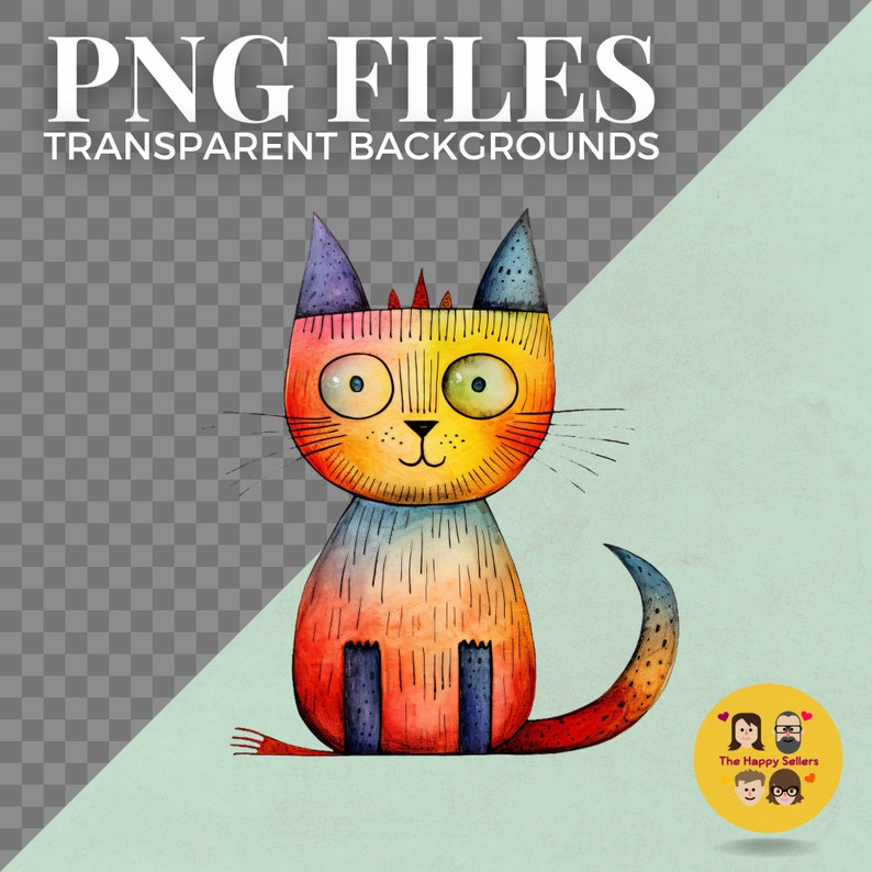 20 Funky Cats Clipart Pack INSTANT DOWNLOAD 20 Groovy Cat - Etsy