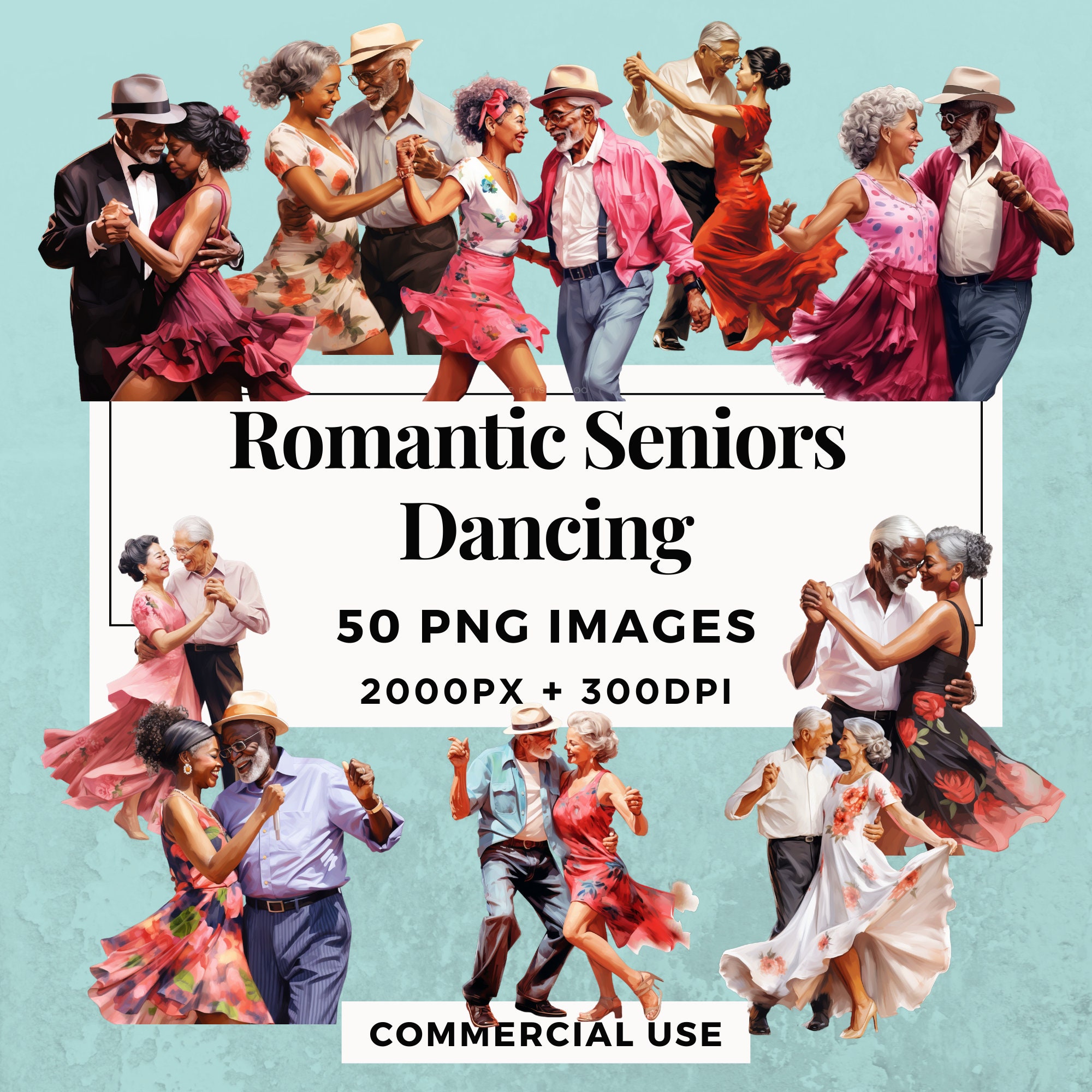 50 Romantic Seniors Dancing Clipart Pack INSTANT DOWNLOAD - Etsy