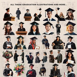 132 Graduation Clipart Bundle - Instant Download, PNG Images ...