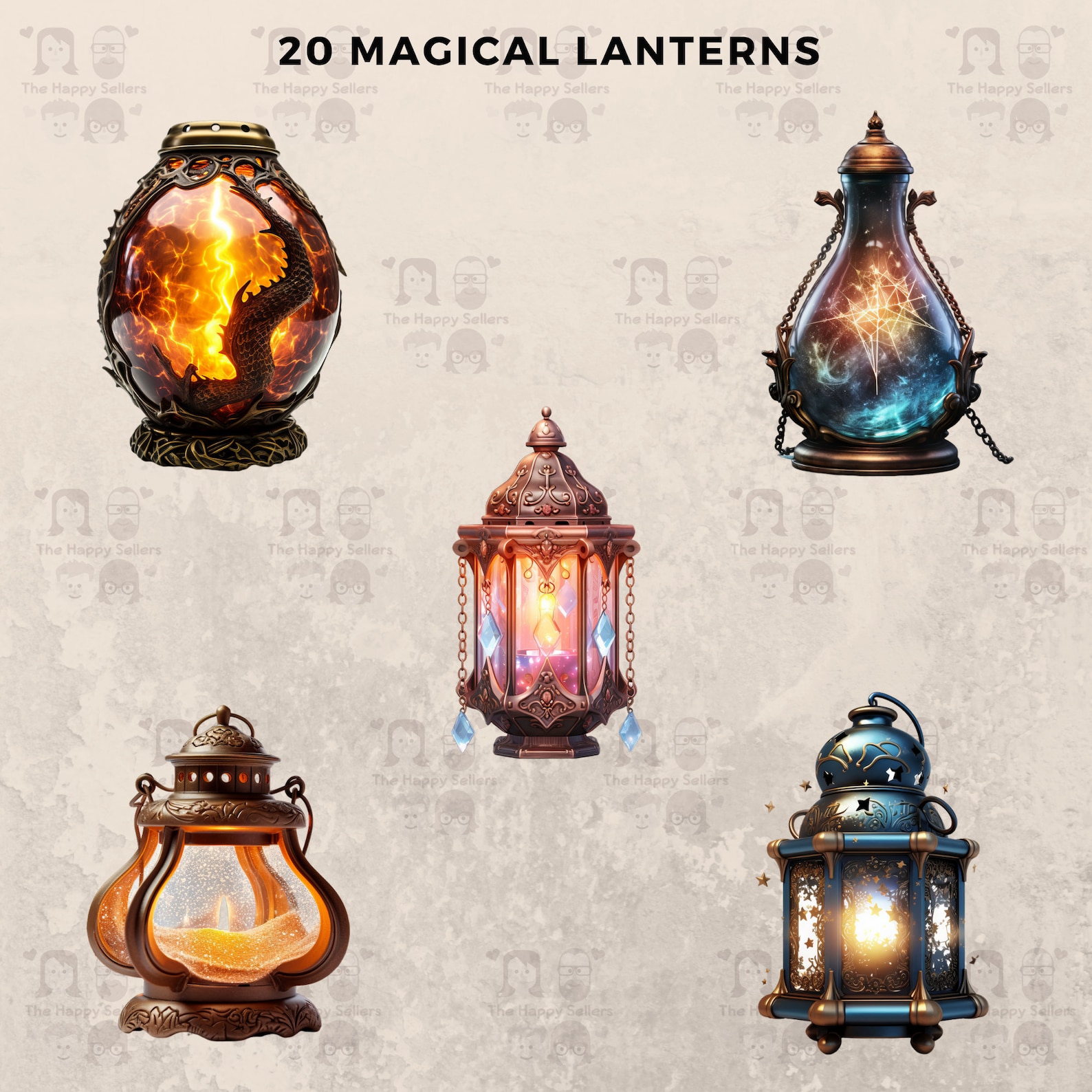 20 Magical Lanterns Clipart Pack INSTANT DOWNLOAD 20 - Etsy