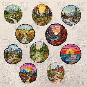 40 Travel Patches Clipart Pack INSTANT DOWNLOAD 40 Adventure-themed ...