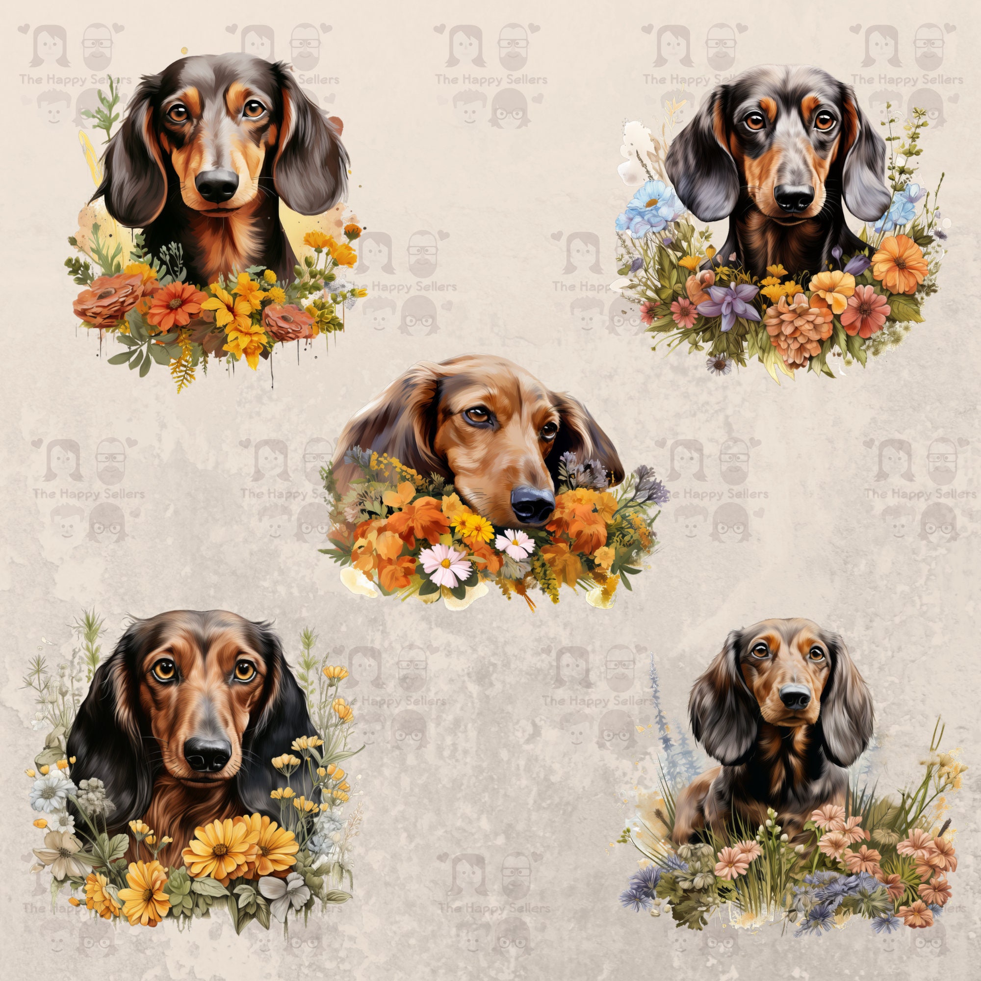 10 Dachshunds Clipart Pack INSTANT DOWNLOAD 10 Dachshund - Etsy