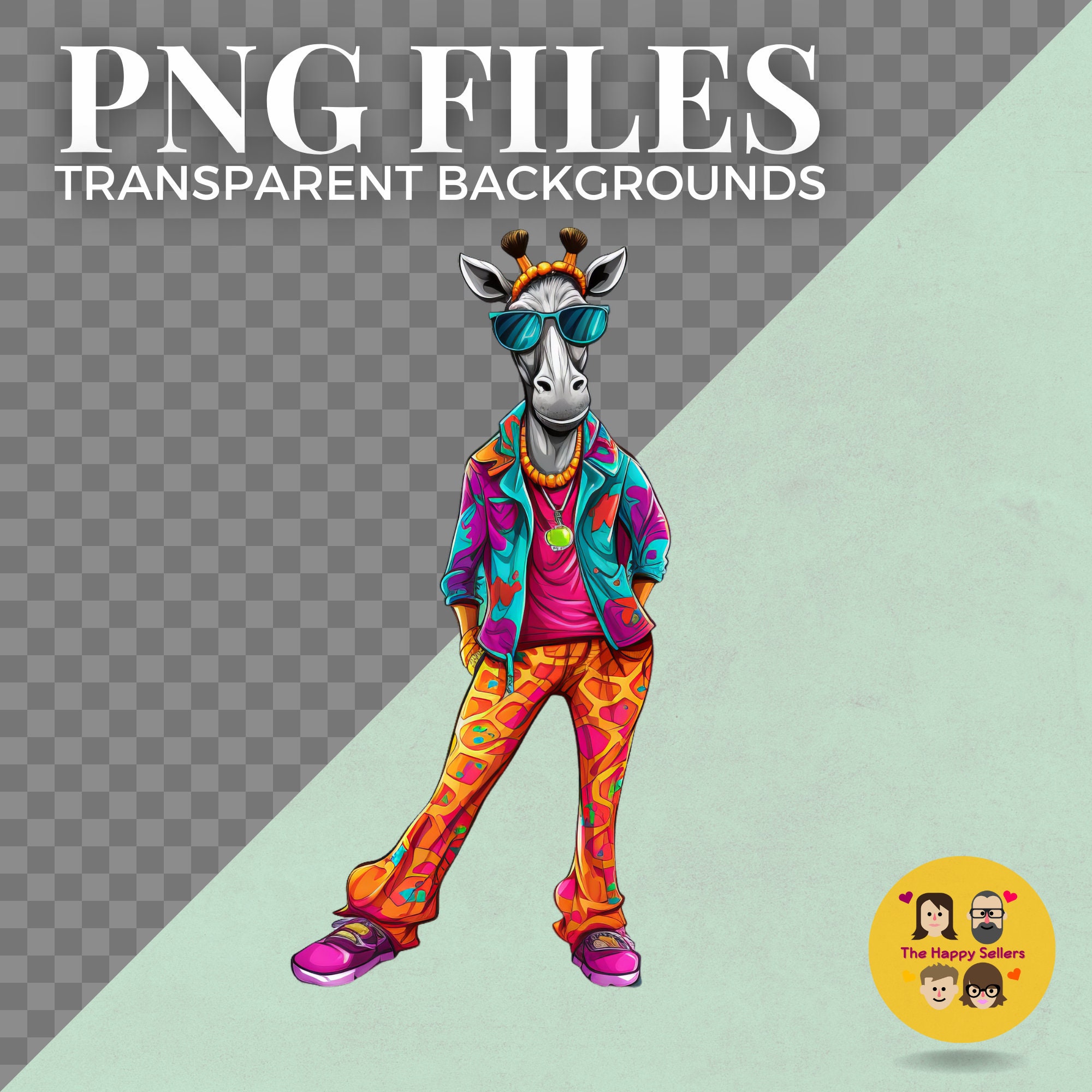 20 Disco Animals Clipart Pack INSTANT DOWNLOAD 20 Funky Illustrations ...