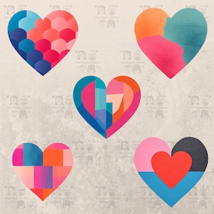20 Colorful Hearts Clipart Pack INSTANT DOWNLOAD 20 Vibrant Heart ...