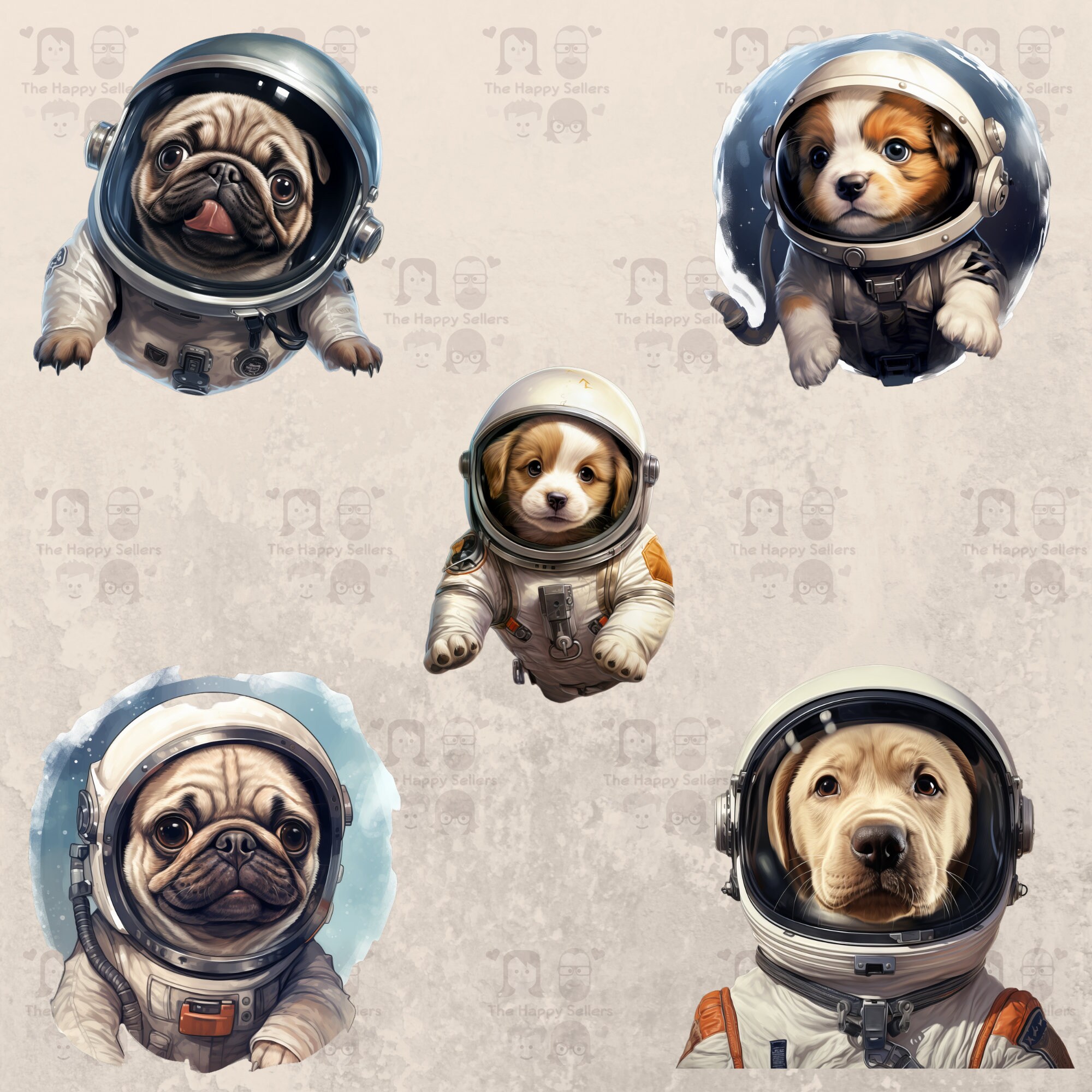 20 Space Puppies Clipart Pack INSTANT DOWNLOAD 20 Adorable - Etsy