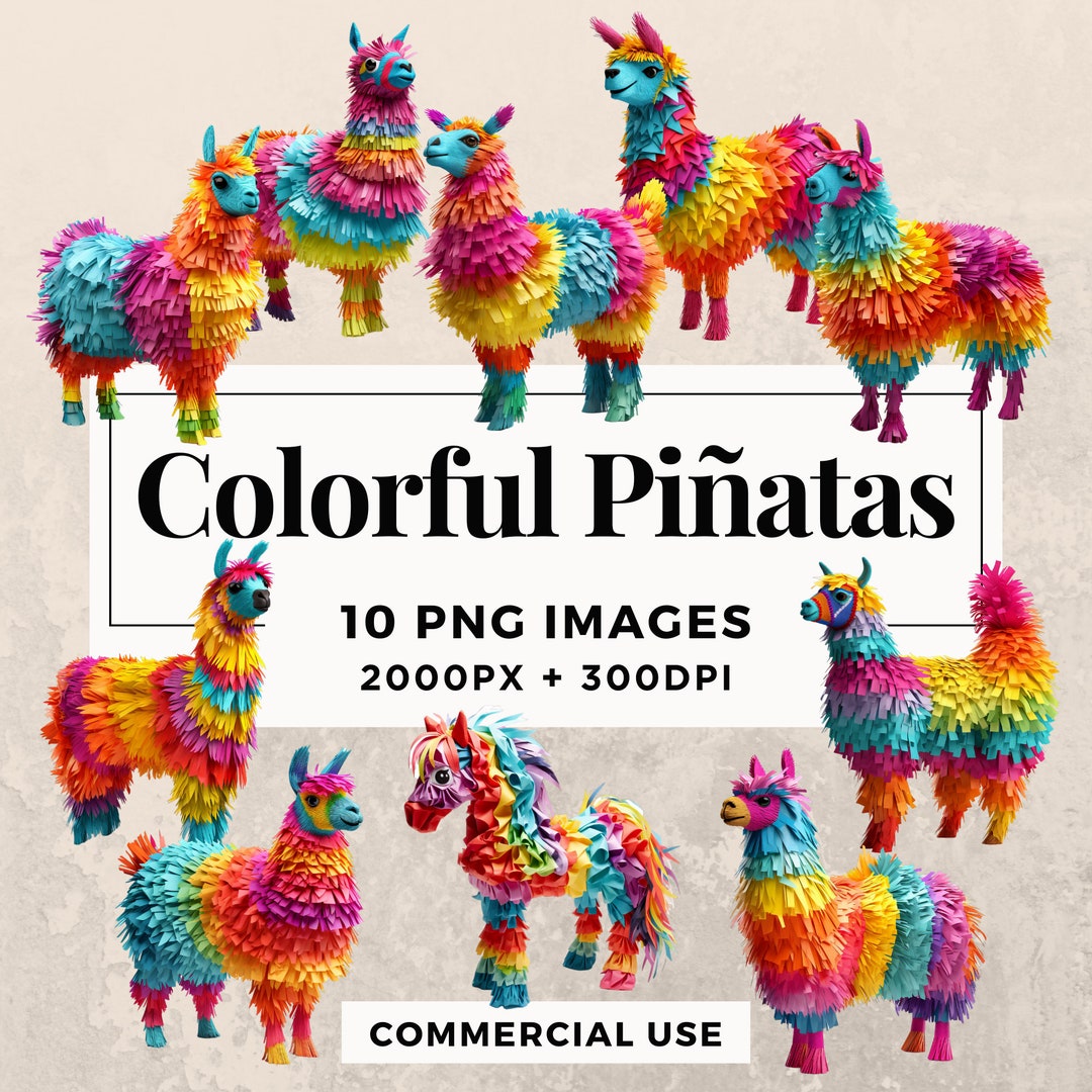 10 Colorful Piñatas Clipart Pack INSTANT DOWNLOAD 10 Festive Piñata ...