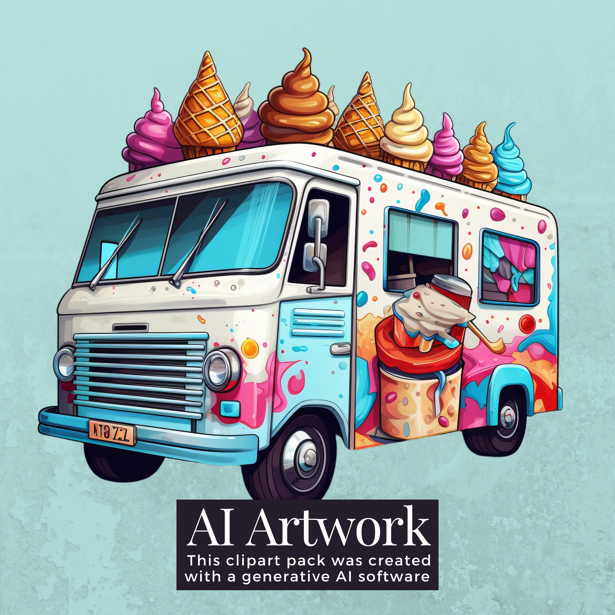10 Colorful Food Trucks Clipart Pack INSTANT DOWNLOAD 10 Food - Etsy