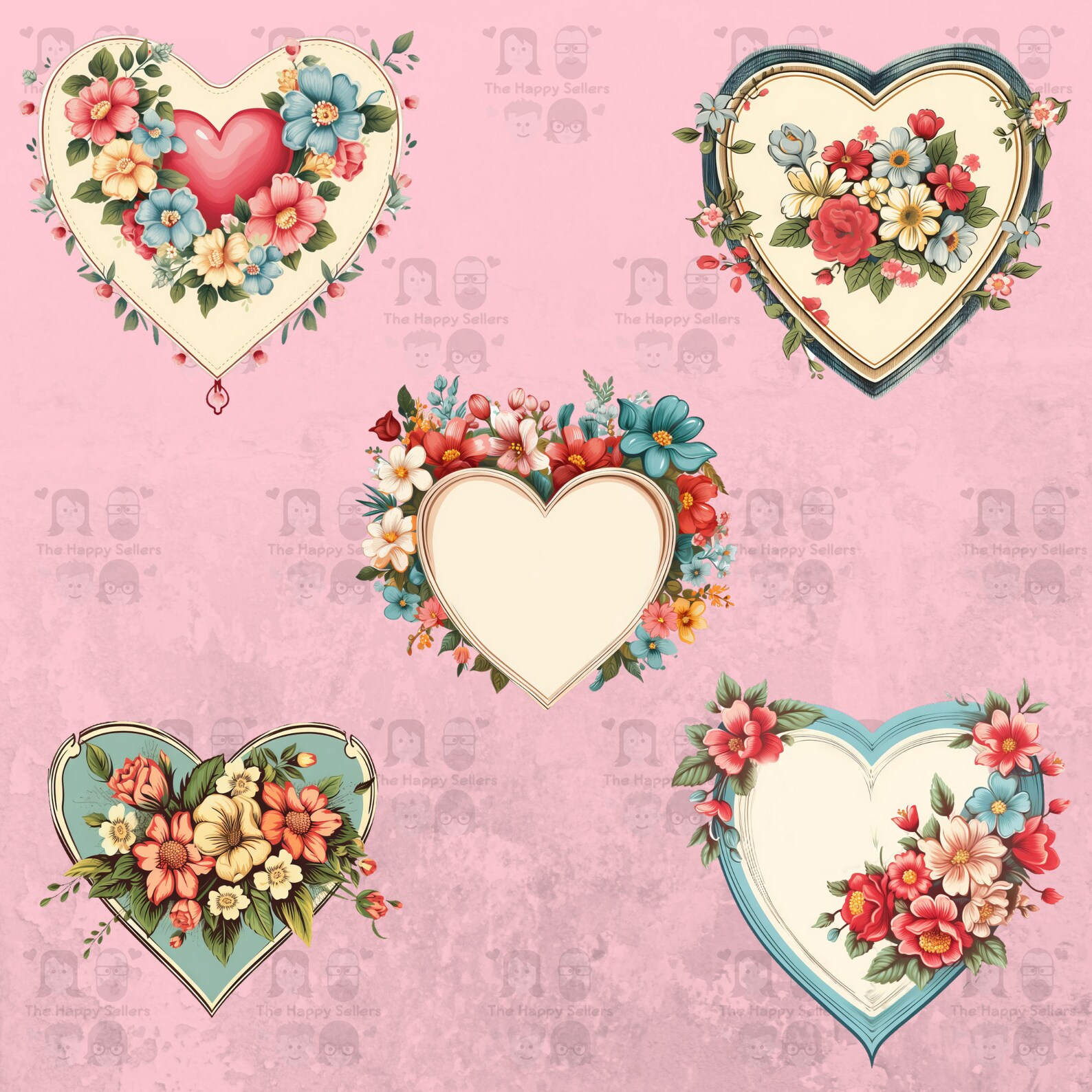 20 Vintage Hearts Clipart Pack INSTANT DOWNLOAD 20 Heart - Etsy