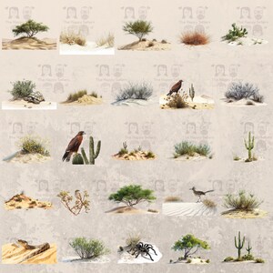 70 Dune Desert Biome Clipart Pack INSTANT DOWNLOAD 70 Desert Landscape ...