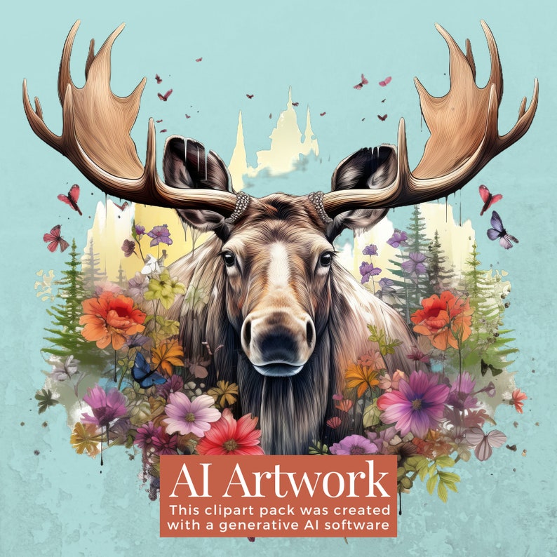 20 Majestic Moose Clipart Pack INSTANT DOWNLOAD 20 Stately Moose ...