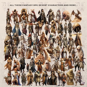 210 Fantasy RPG Desert Characters Clipart Mega Bundle - Instant ...