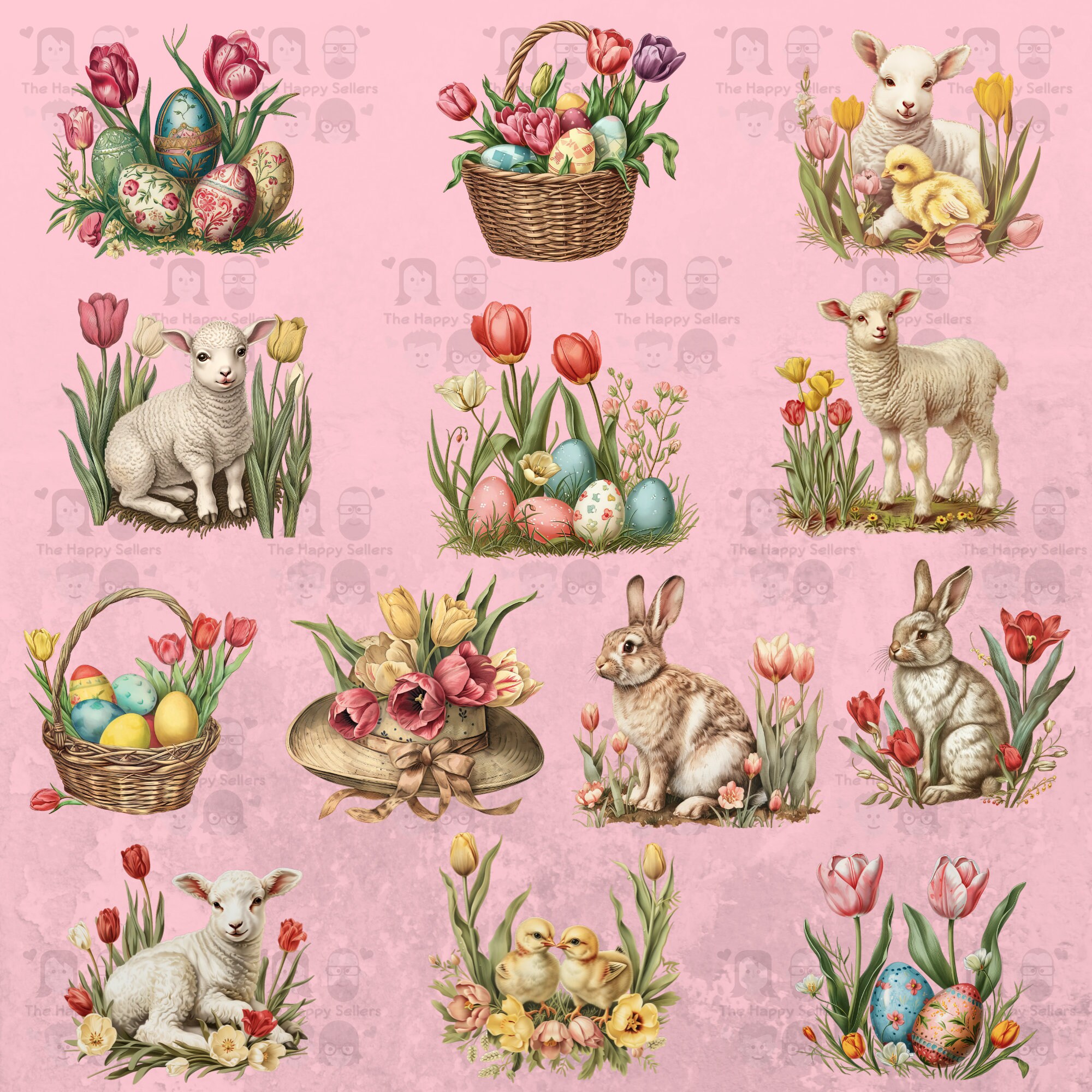 25 Easter Decorations Clipart Pack INSTANT DOWNLOAD 25 Festive Easter ...