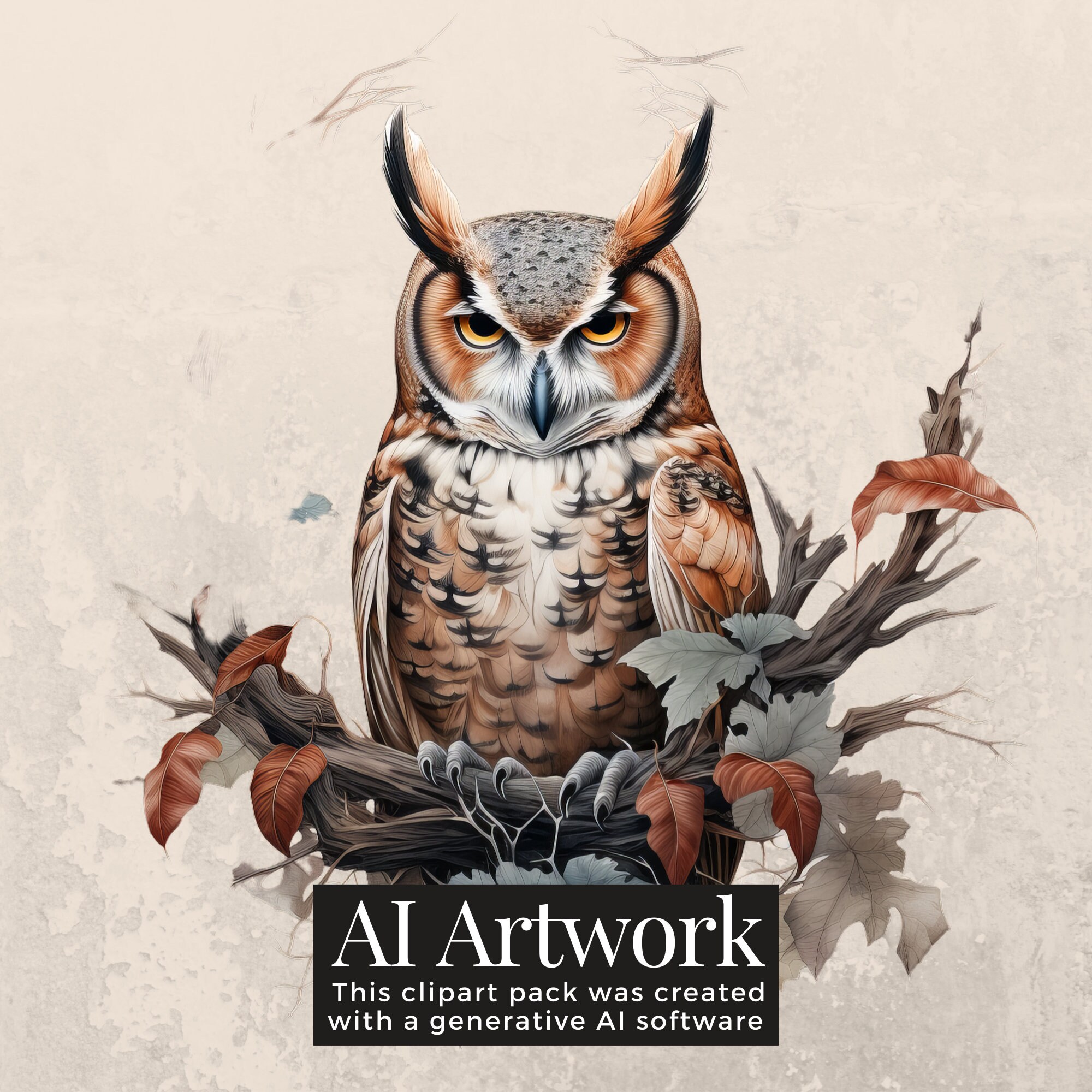 10 Majestic Owls Clipart Pack INSTANT DOWNLOAD 10 Regal Owl ...