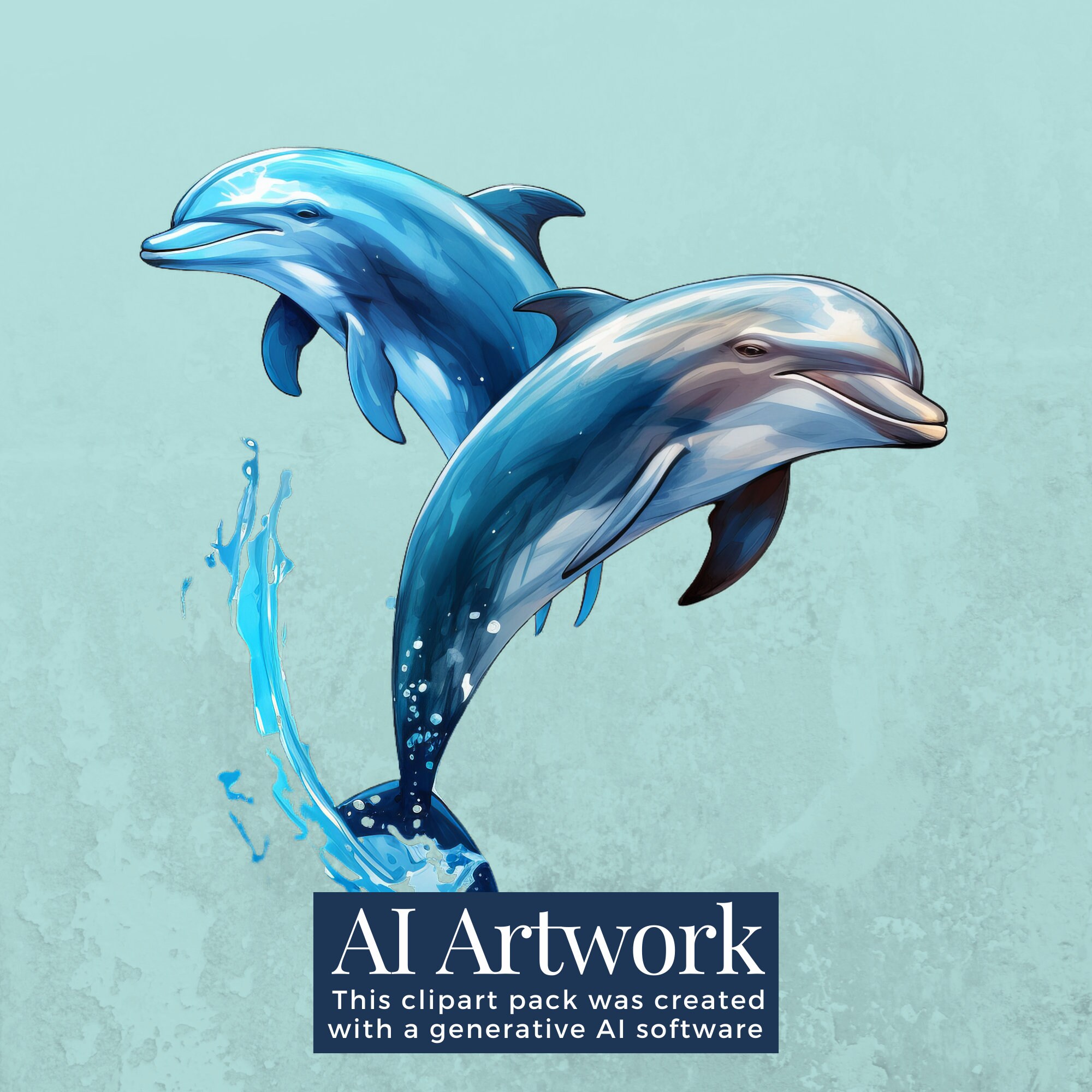 10 Playful Dolphins Clipart Pack INSTANT DOWNLOAD 10 Playful Dolphin ...