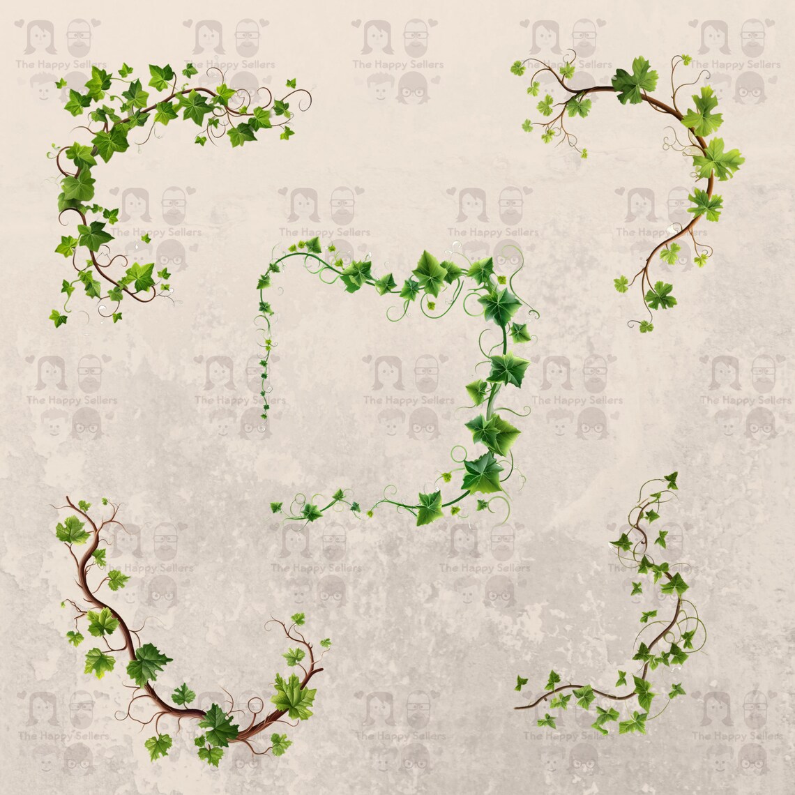 20 Vine Corners Clipart Pack INSTANT DOWNLOAD 20 Elegant Vine Corner ...