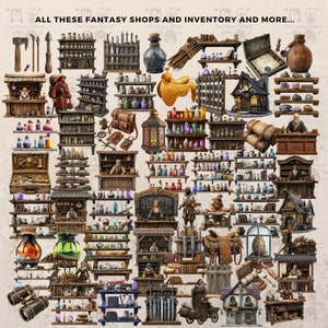 138 Fantasy Shops and Inventory Clipart Bundle #2 - Instant Download ...