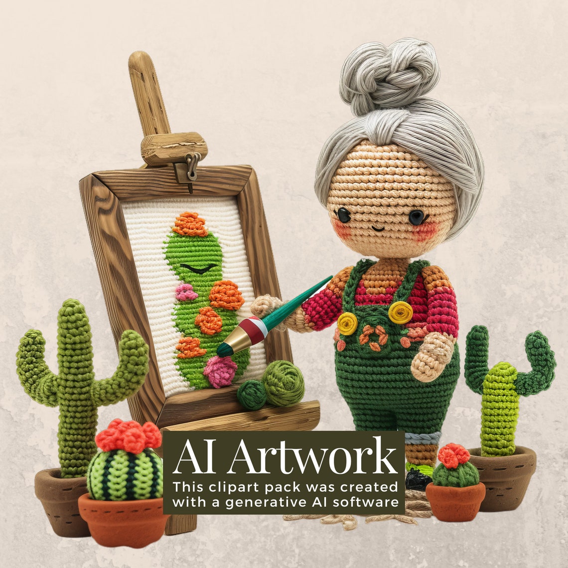 15 Crochet Artists Clipart Pack INSTANT DOWNLOAD 15 Charming Crochet ...
