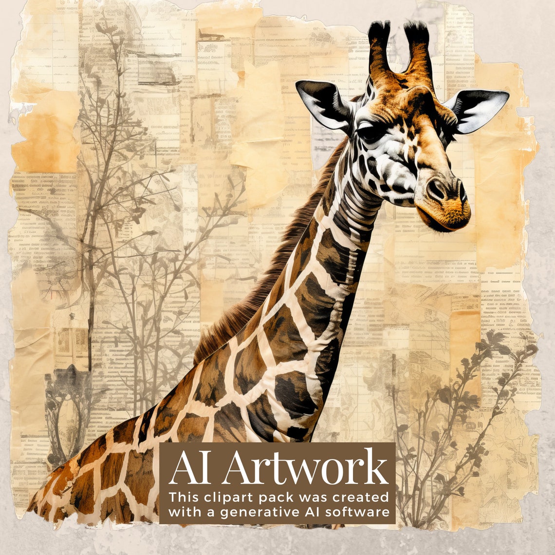 20 Safari Animals Collages Clipart Pack INSTANT DOWNLOAD 20 Safari ...