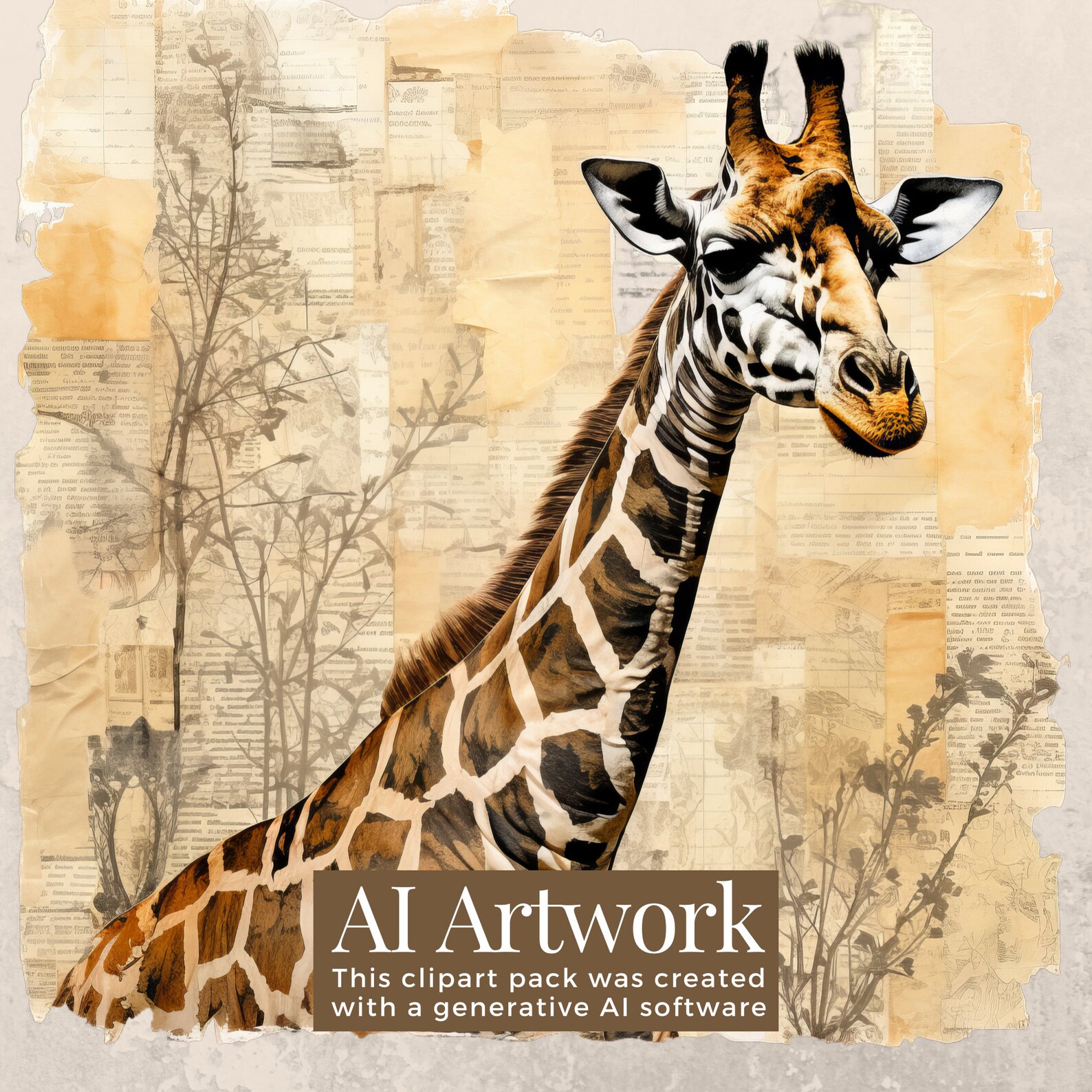 20 Safari Animals Collages Clipart Pack INSTANT DOWNLOAD 20 Safari ...