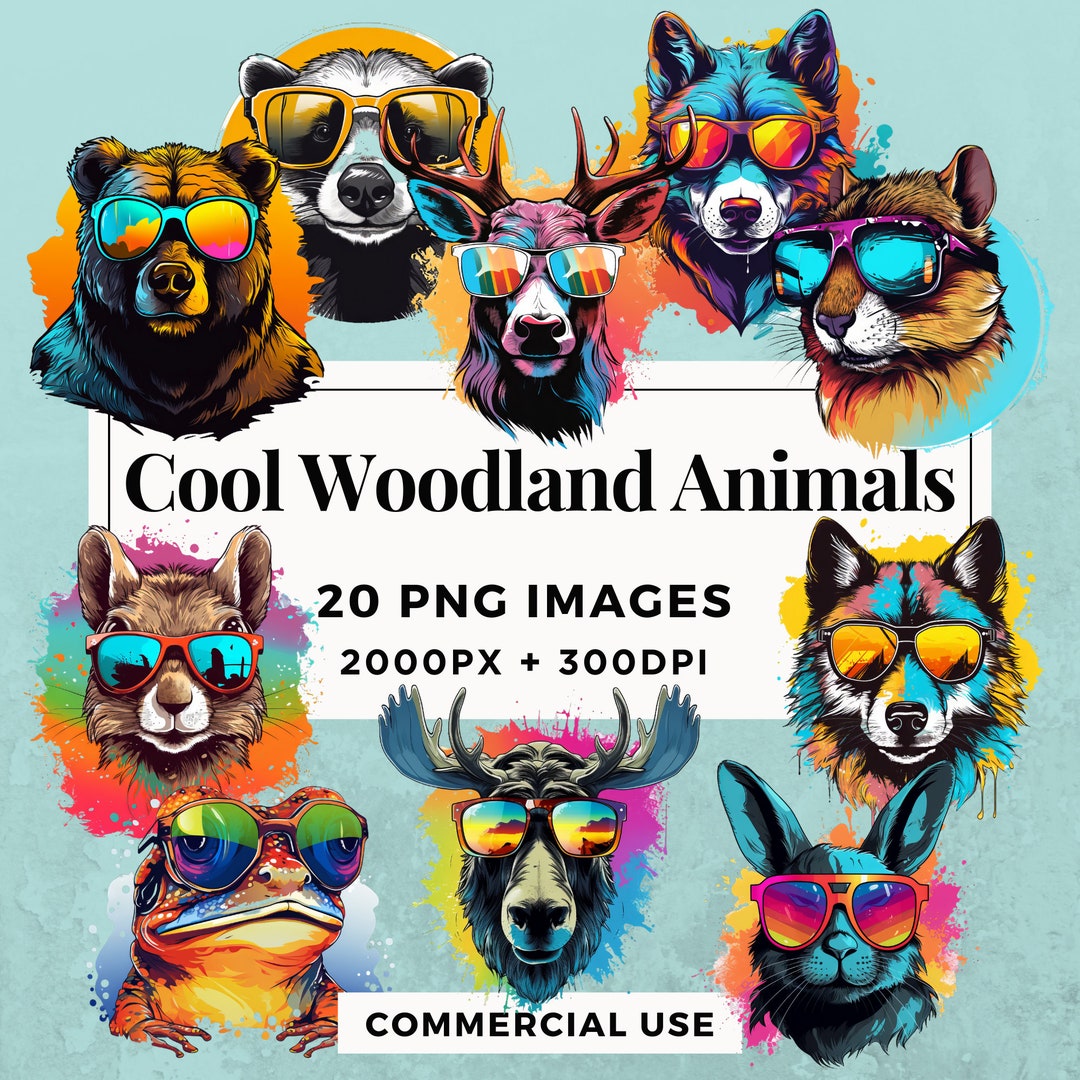 20 Cool Woodland Animals Clipart Pack INSTANT DOWNLOAD 20 Woodland ...