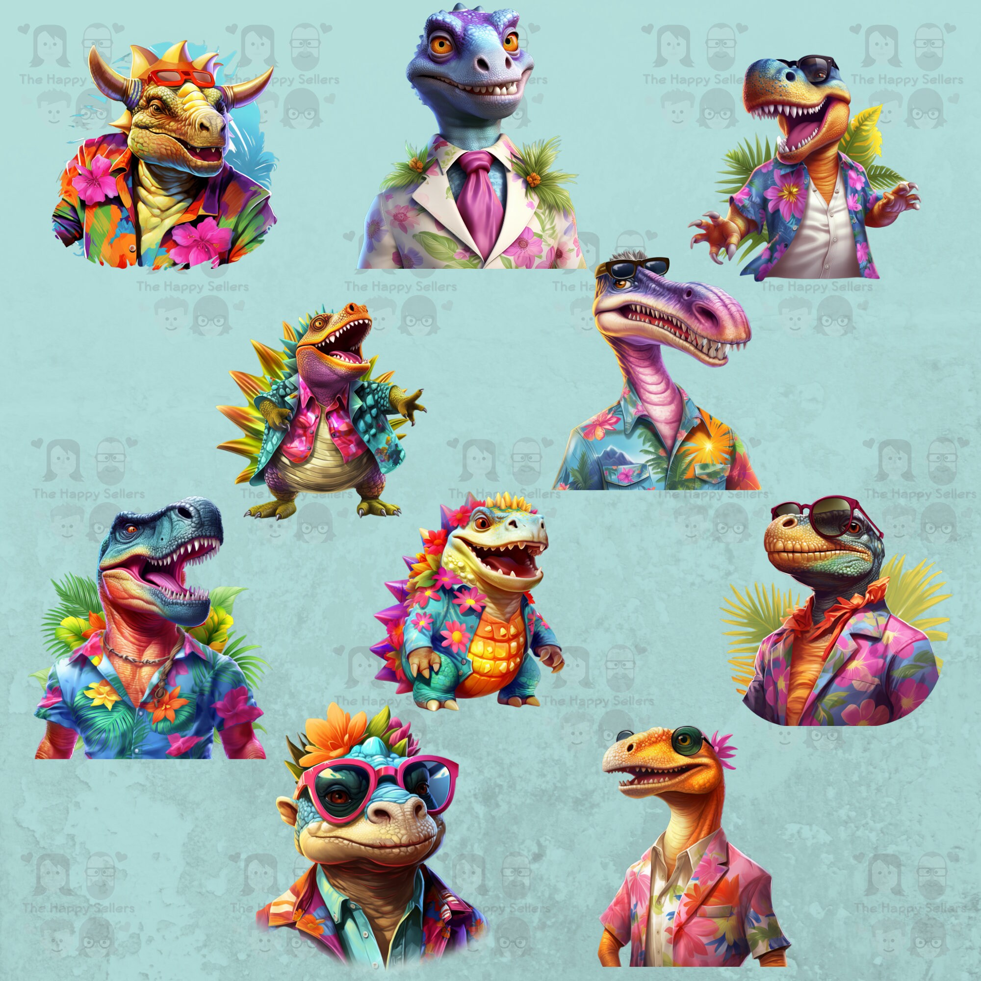 40 Dinosaur Bros Clipart Pack INSTANT DOWNLOAD Playful Dinosaur ...