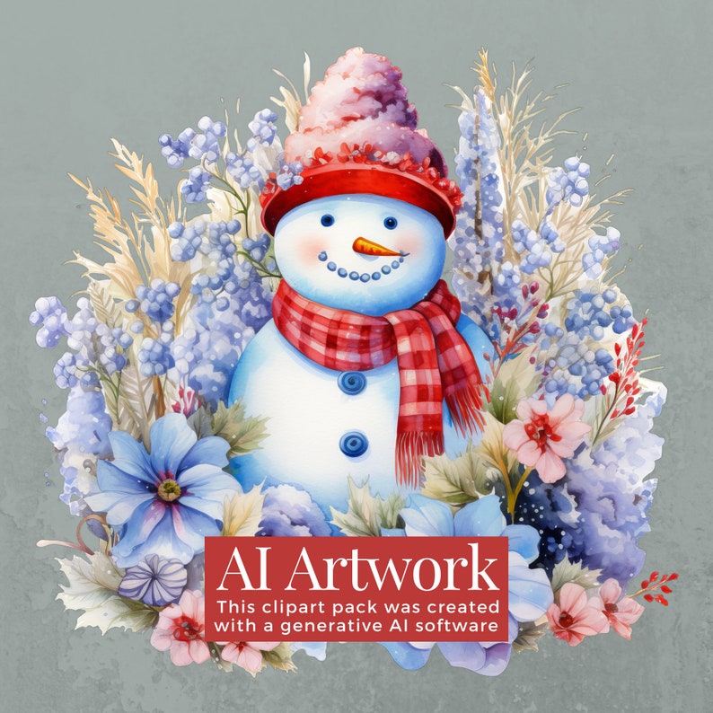 10 Watercolor Snowmen Clipart Pack INSTANT DOWNLOAD 10 Snowman ...