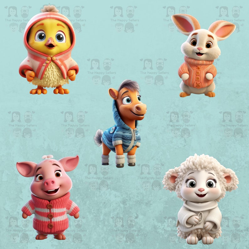 10 Cute Farm Animals Clipart Pack INSTANT DOWNLOAD 10 Adorable - Etsy
