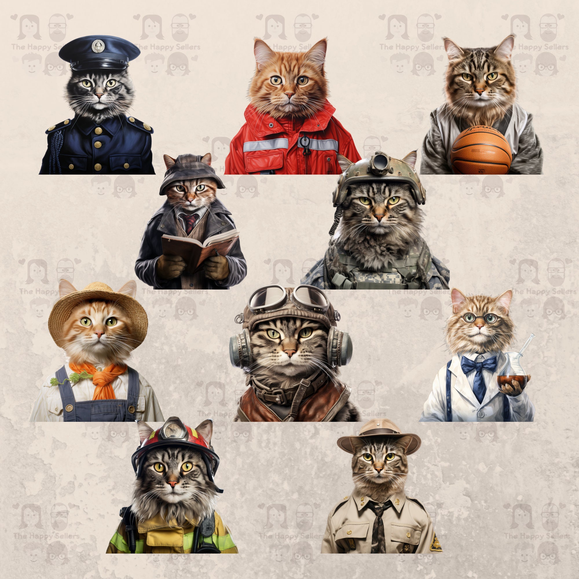 44 Cats at Work Clipart Pack INSTANT DOWNLOAD 44 Cat - Etsy UK