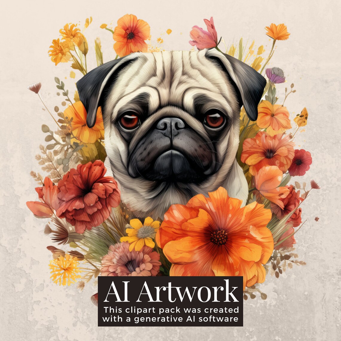 10 Pugs Clipart Pack INSTANT DOWNLOAD 10 Adorable Pug - Etsy