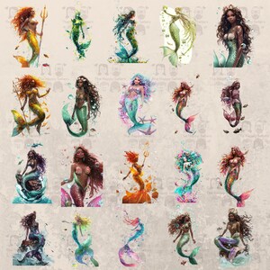 35 Magical Mermaids Clipart Pack INSTANT DOWNLOAD 35 Enchanting ...
