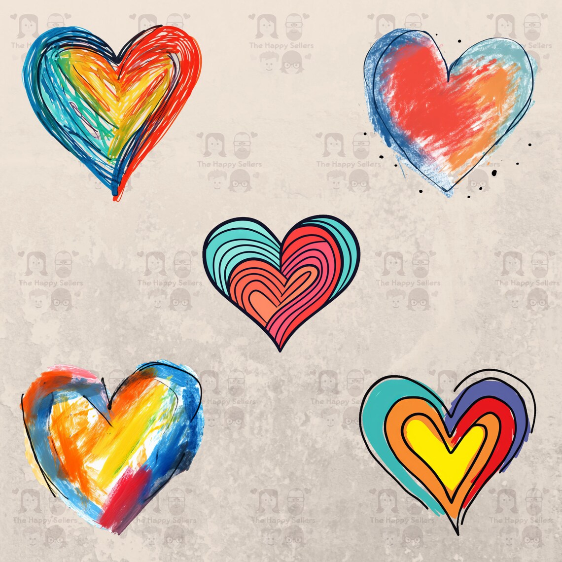 20 Heart Doodles Clipart Pack INSTANT DOWNLOAD 20 Playful Heart ...