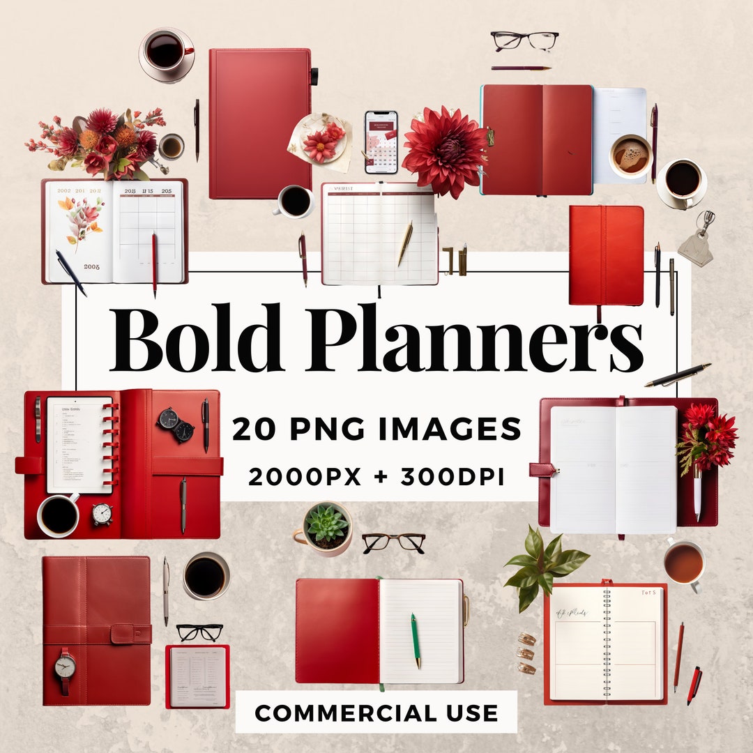 20 Bold Planners Clipart Pack INSTANT DOWNLOAD 20 Planner Illustrations ...