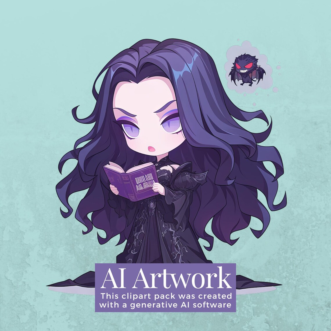 30 Chibi Fantasy Evil Characters Clipart Pack INSTANT DOWNLOAD 30 PNG ...