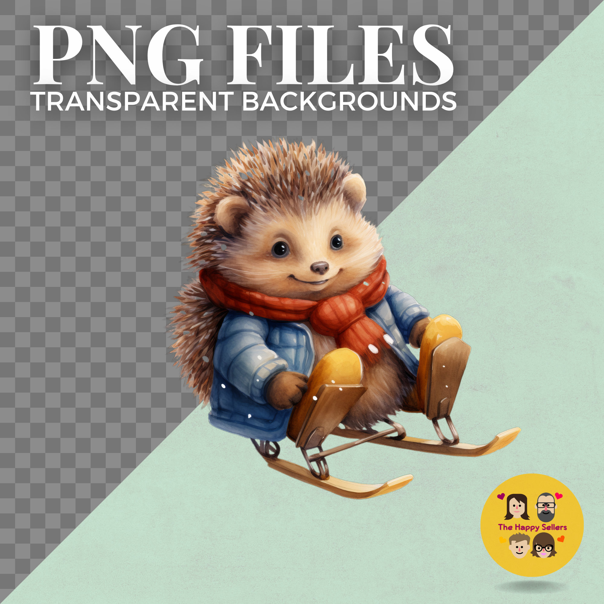 10 Sledding Animals Clipart Pack INSTANT DOWNLOAD 10 Sledding Animal ...