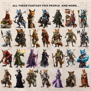 128 Fantasy Fox People Clipart Bundle - Instant Download, PNG Images ...