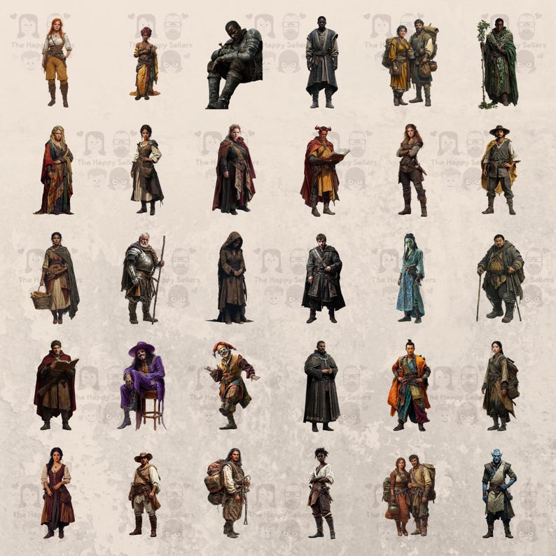 60 More Fantasy Npcs Clipart Pack INSTANT DOWNLOAD 60 Character ...