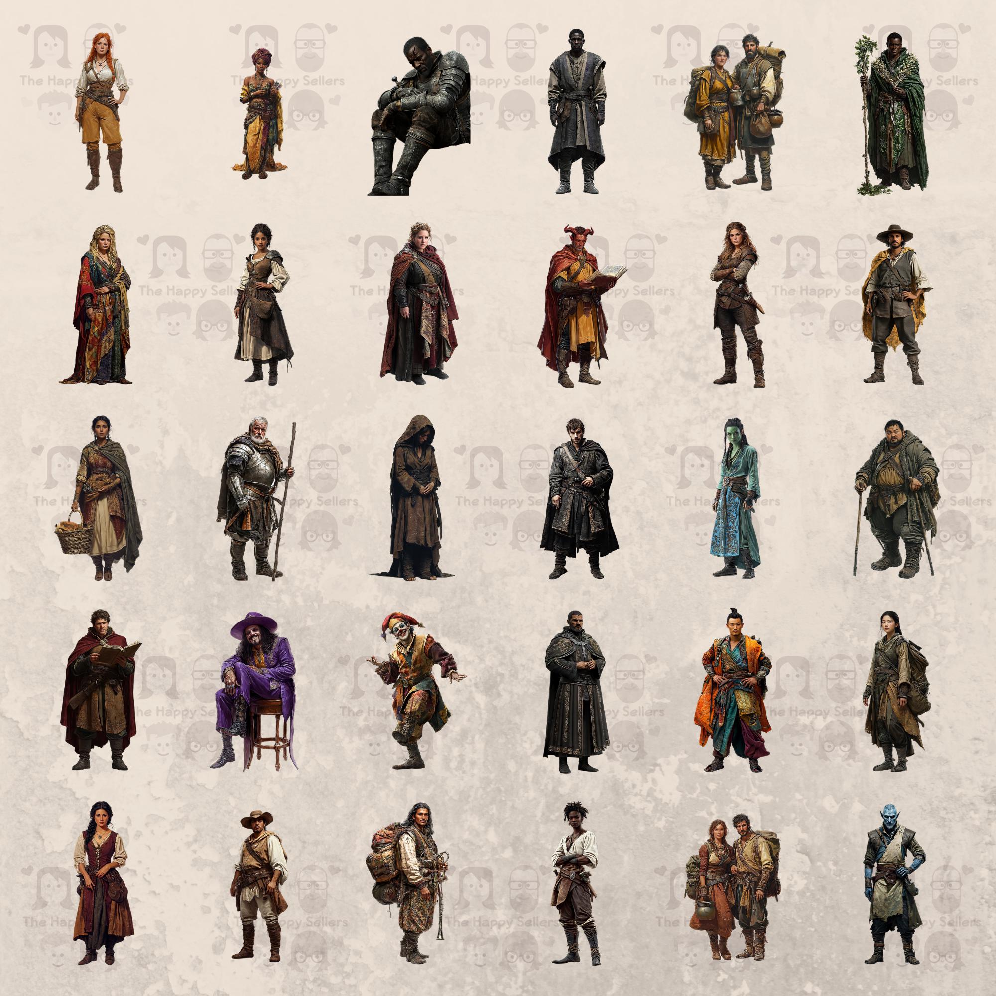 60 More Fantasy Npcs Clipart Pack INSTANT DOWNLOAD 60 Character ...