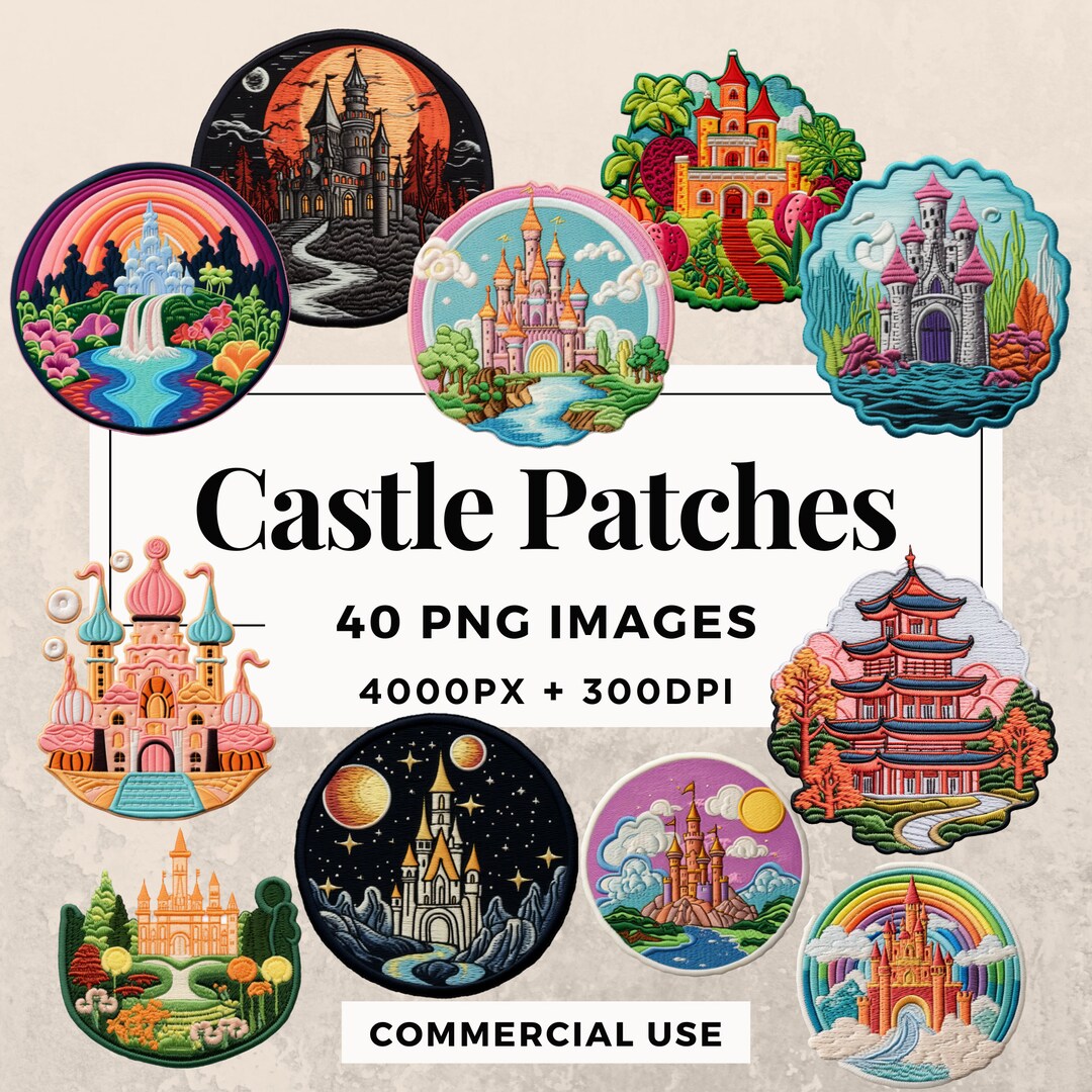 40 Castle Patches Clipart Pack INSTANT DOWNLOAD Castle Patch ...