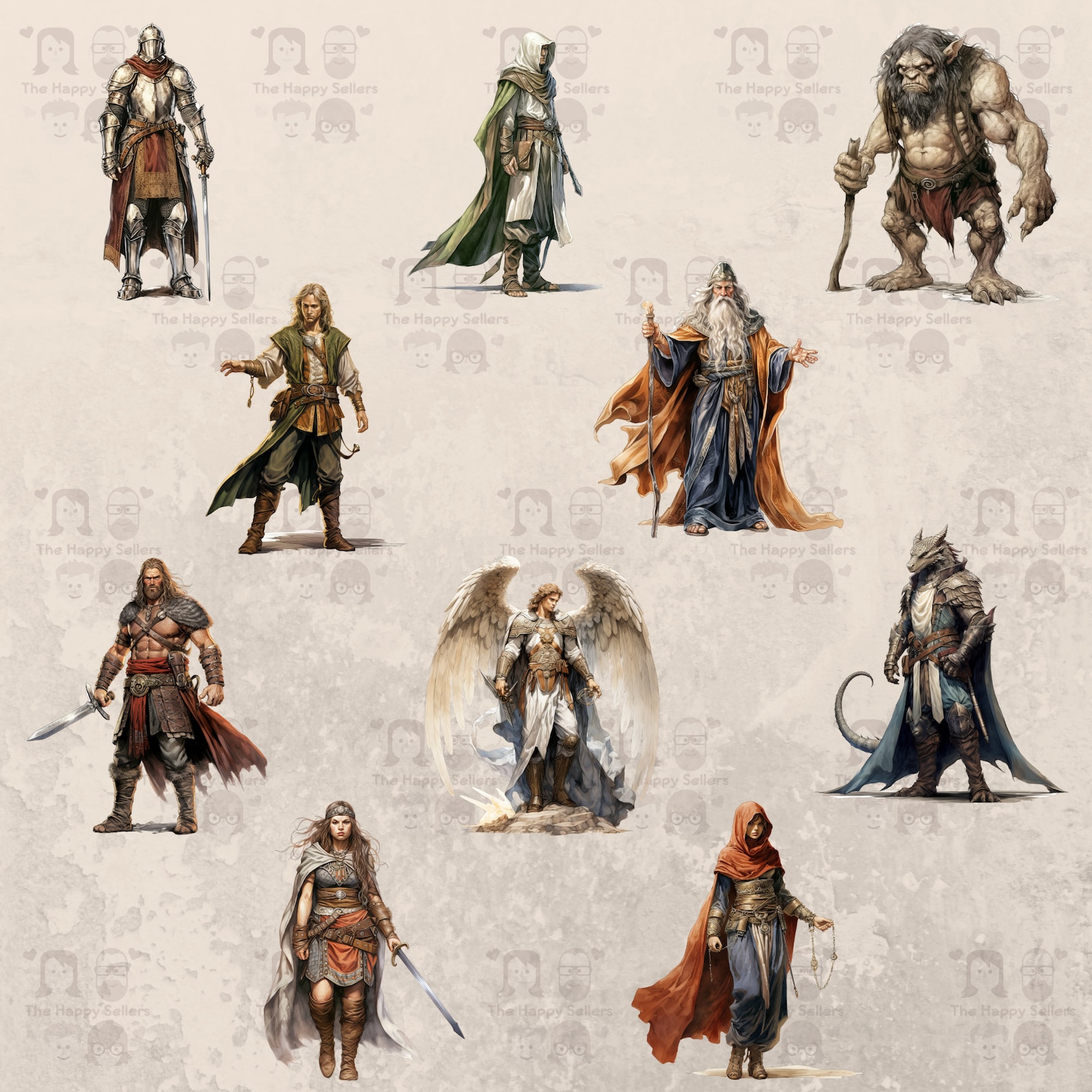 30 Fantasy Characters Clipart Pack INSTANT DOWNLOAD 30 Fantasy ...