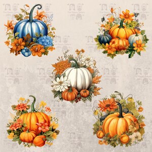20 Decorative Pumpkins Clipart Pack INSTANT DOWNLOAD 20 Decorative ...