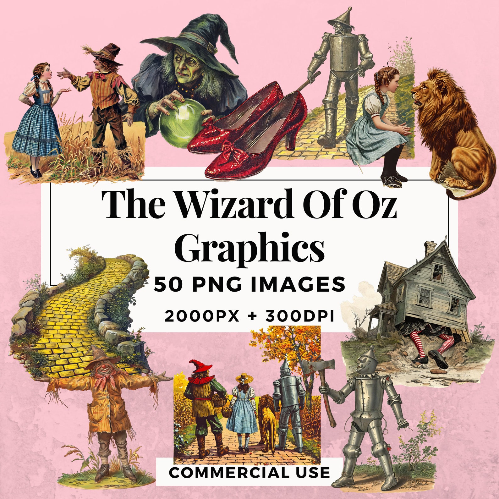 50 Wizard of Oz Graphics Clipart Pack - INSTANT DOWNLOAD, PNG ...