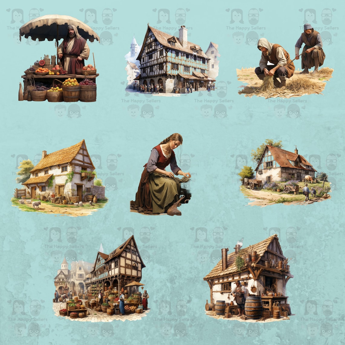 30 Medieval Life 2 Clipart Pack INSTANT DOWNLOAD 30 Medieval - Etsy