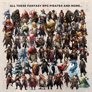 200 Fantasy RPG Pirates Clipart Bundle - Instant Download, PNG Images ...