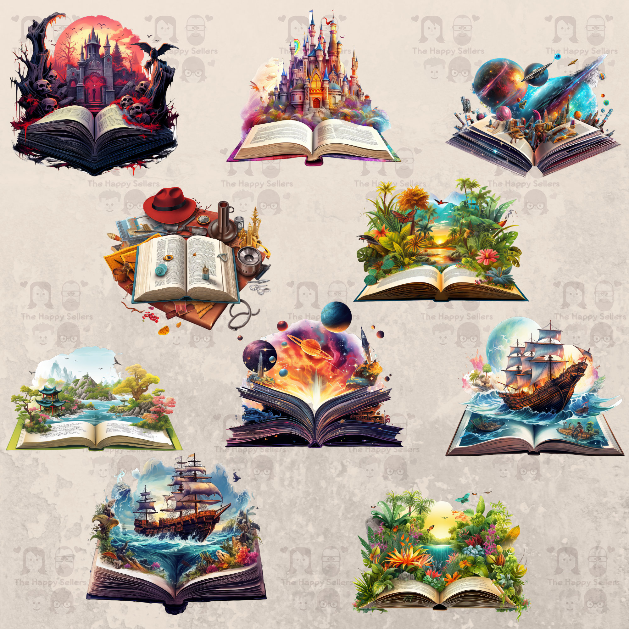 30 Reading Adventure Clipart Pack INSTANT DOWNLOAD 30 Reading and ...