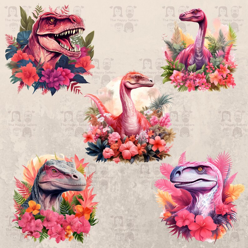 20 Pink Dinosaurs Clipart Pack INSTANT DOWNLOAD 20 Adorable - Etsy